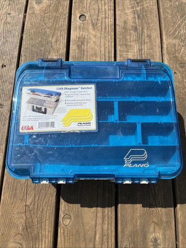 PLANO #1349 Two-Tier Magnum Tackle Box 13.25x10" 3449 Slots Fishing ...