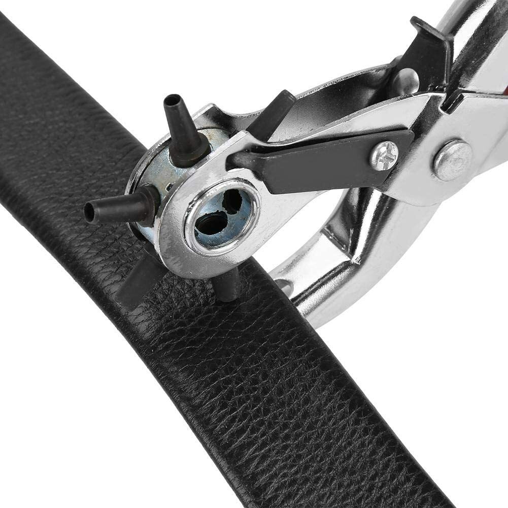 REVOLVING LEATHER PUNCH RIVET PLIER 6 SIZES DIY BELT EYELET PUNCHER 6 ...