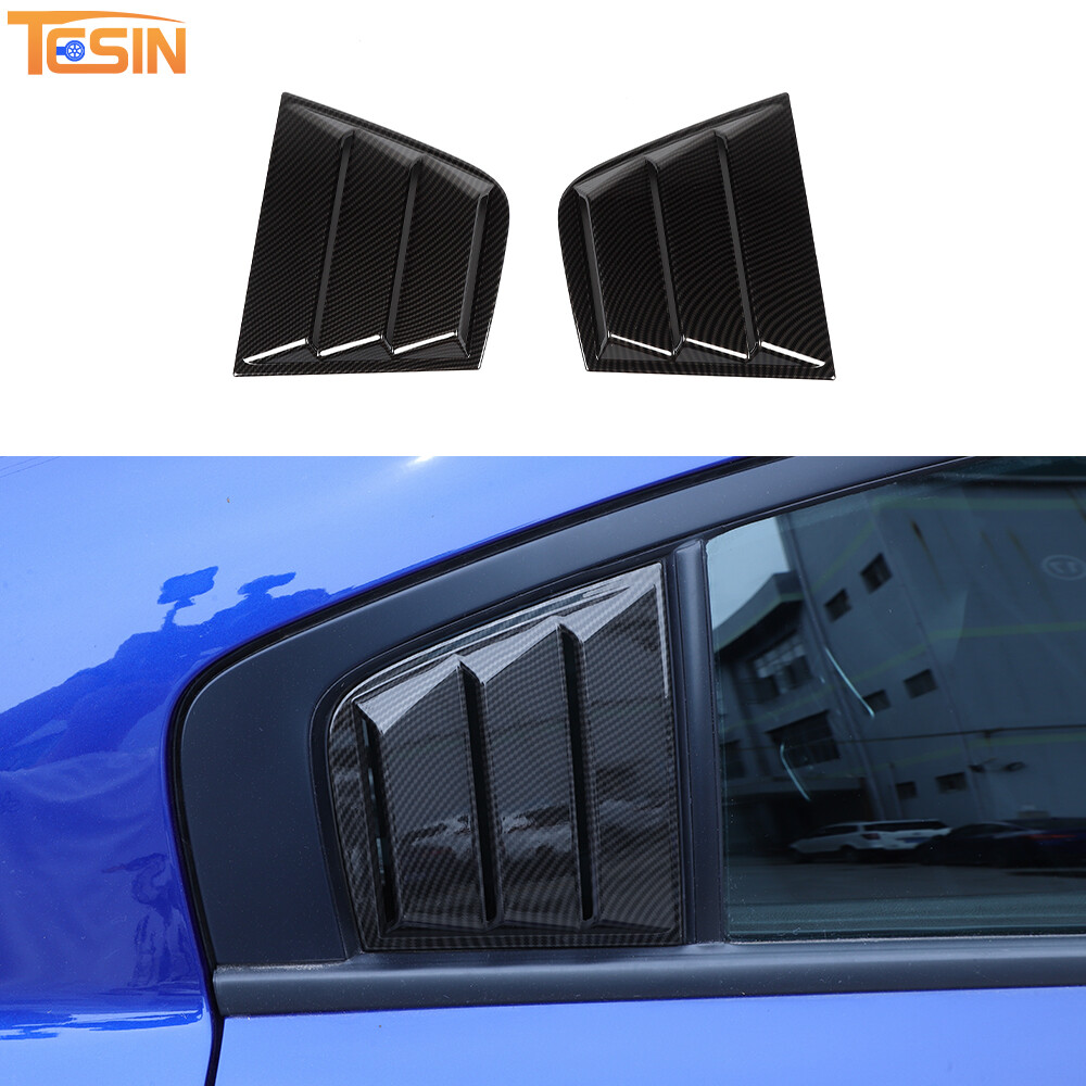 Carbon Fiber Rear Window Blinds Quarter Louver Cover Trim For Dodge ...