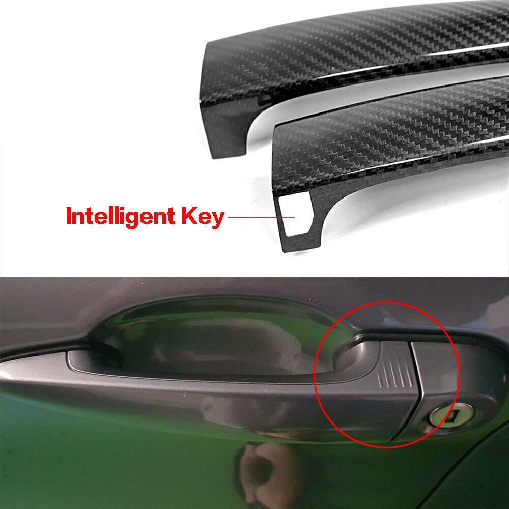 Carbon Fiber Black Door Handle Cover W/ Smart Key Hole For BMW M8 F80 ...