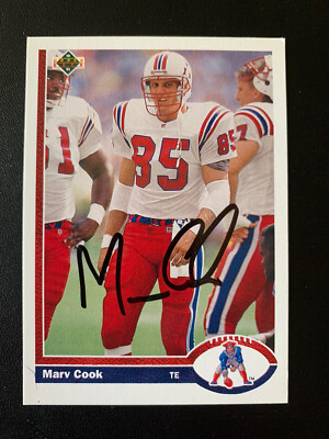 Marv Cook Signed 1991 Upper Deck #534 Card New England Patriots ...