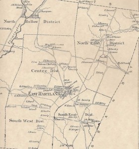 Hartland Barkhamsted Reservoir CT 1869 Map with Homeowners Names Shown ...