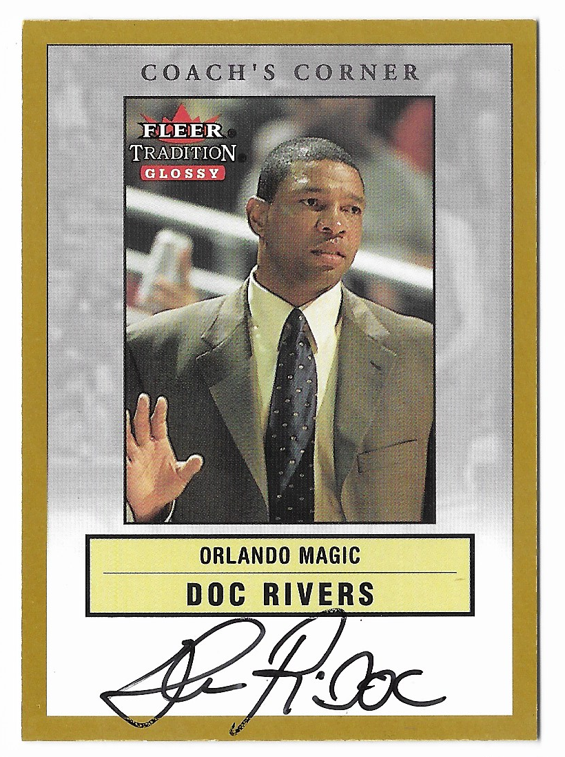 DOC RIVERS 2001 FLEER TRADITION GLOSSY COACH'S CORNER AUTO AUTOGRAPH ...