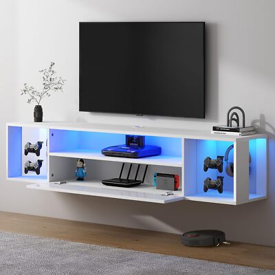 Floating Tv Stand Wall Mounted With Lightsled Tv Stand Floating ...