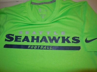 Nike Seattle Seahawks T Shirt Lime Green Football Dri Fit Athletic Team ...