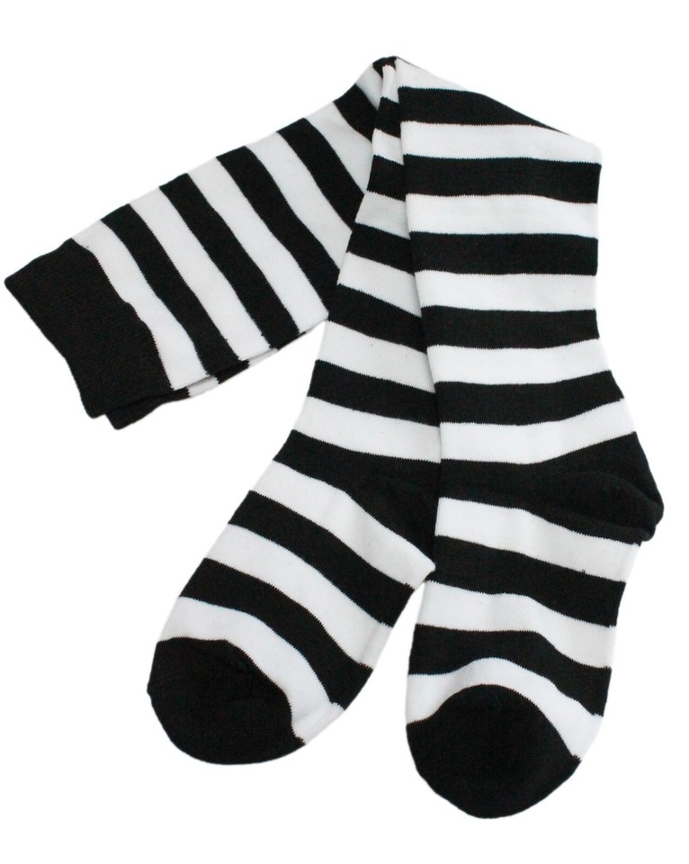 Girls Striped Knee Socks Dancing Fancy Dress Party Rainbow Red Black ...