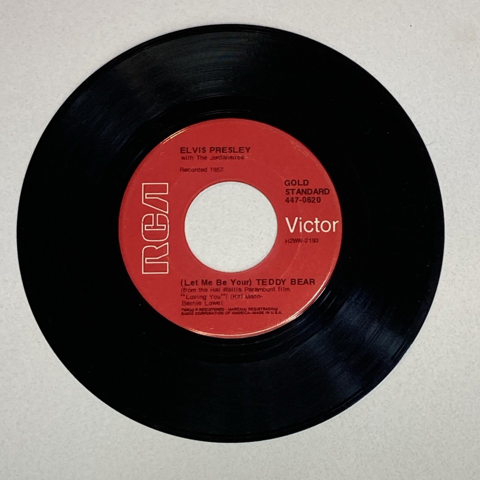 Elvis Presley 45 RPM Record RCA Victor Loving You/Let Me Be Your Teddy ...