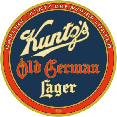 Kuntz's Old German Lager Beer NEW Sign: 40" Dia. Round USA STEEL TWO ...
