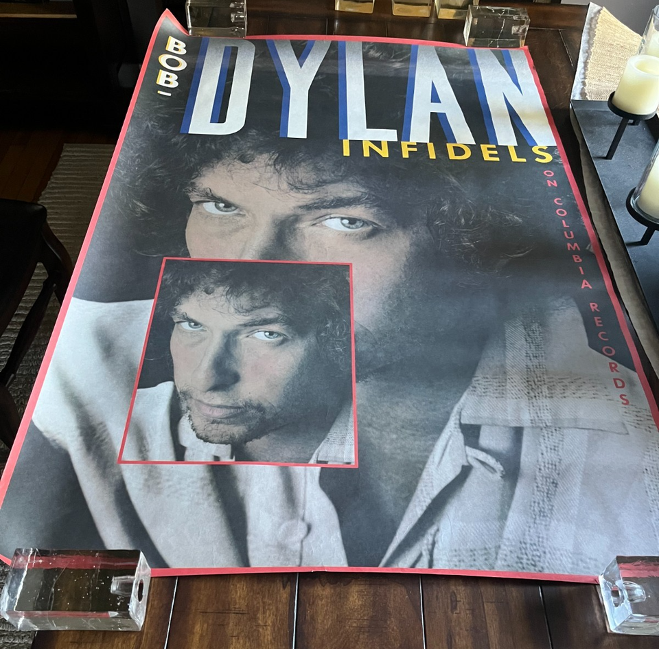 BOB DYLAN RARE 1983 ORIGINAL INFIDELS COLUMBIA LP PROMO POSTER LARGE ...
