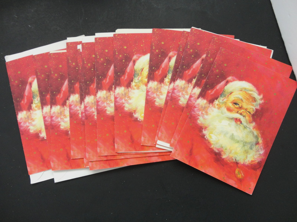 VINTAGE CHRISTMAS PINK SANTA CLAUS GREETING CARD LOT 14 CARDS UNUSED | eBay