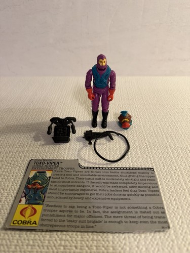 VINTAGE GI JOE ARAH COBRA TOXO-VIPER 1988 COMPLETE WITH CARD HASBRO | eBay