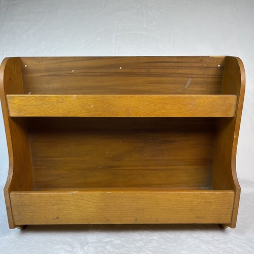 VTG MCM Farmhouse Rustic Wooden 2 Tier Spice Trinket Rack Shelf Counter ...