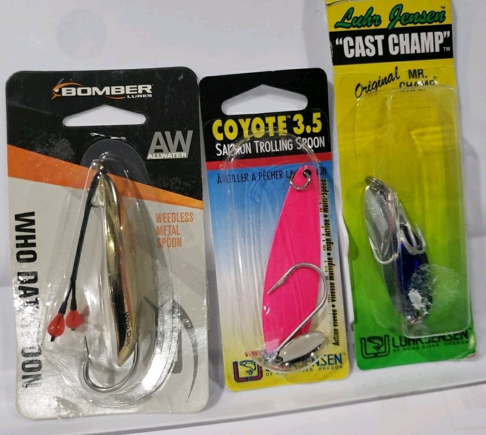 Lot of 3- Bomber Jigging Spoons Luhr-Jensen Bass Metal Lure Freshwater ...