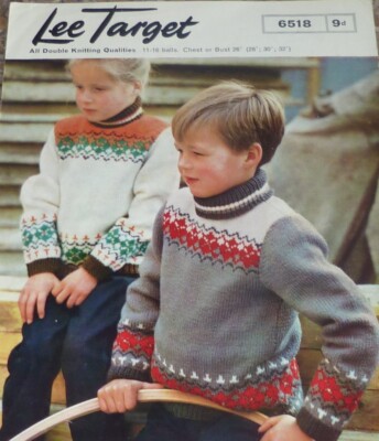 Vintage Lee Target Knitting Pattern Boy's/Girl's DK Fair Isle Sweaters ...