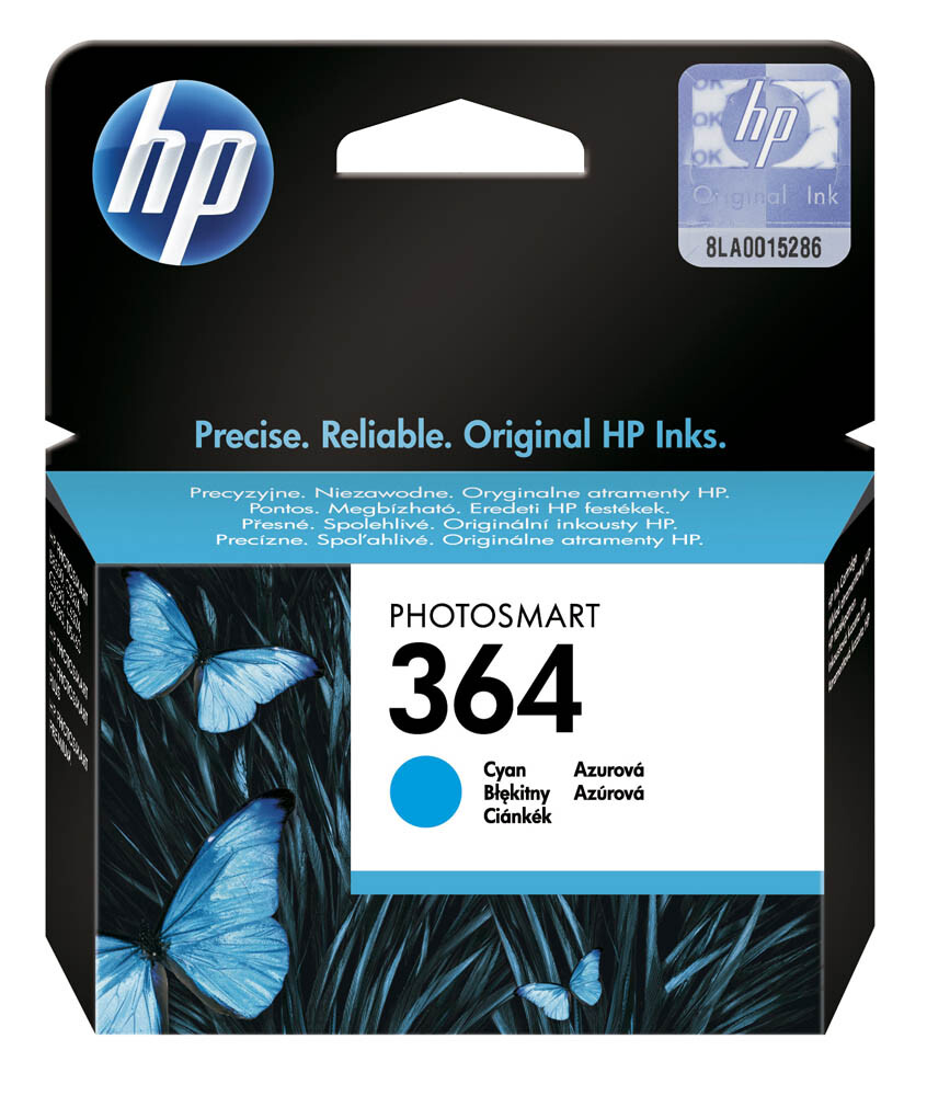 Original HP 364 C Cyan Patrone ca. 3 ml blau Ink ca. 300 Seiten CB318EE ...