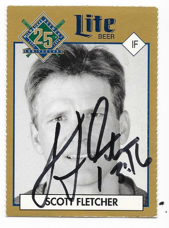 SCOTT FLETCHER 1994 25TH ANNIVERSARY MILLER BREWING AUTOGRAPHED SIGNED ...