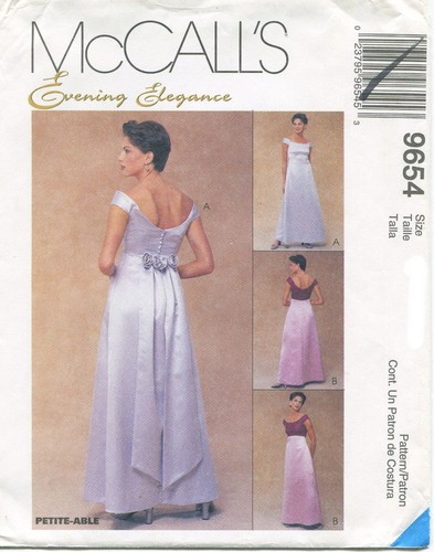 McCalls 9654 Misses Lined Formal Evening Dresses Gowns Sewing Pattern ...