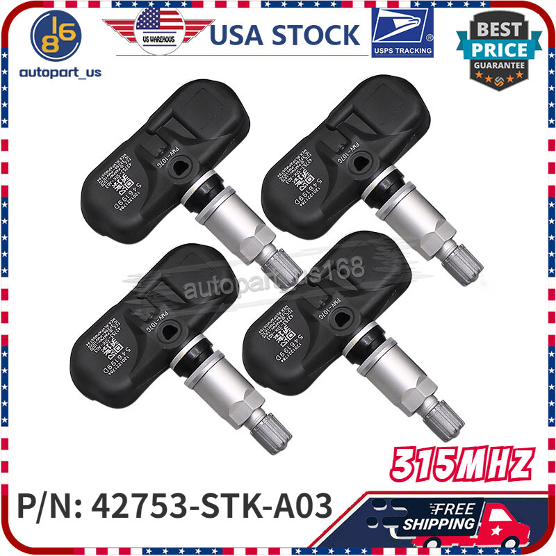 4x For 09-15 Honda TPMS Sensor Pilot RDX MDX TSX TIRE PRESSURE ...