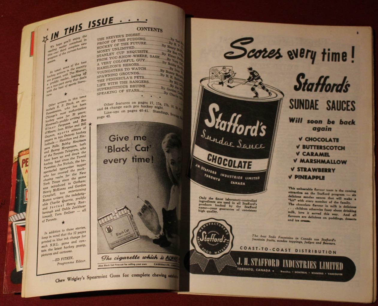 1947 Maple Leafs Canadiens Stanley Cup Clinching Game Program Signed ...