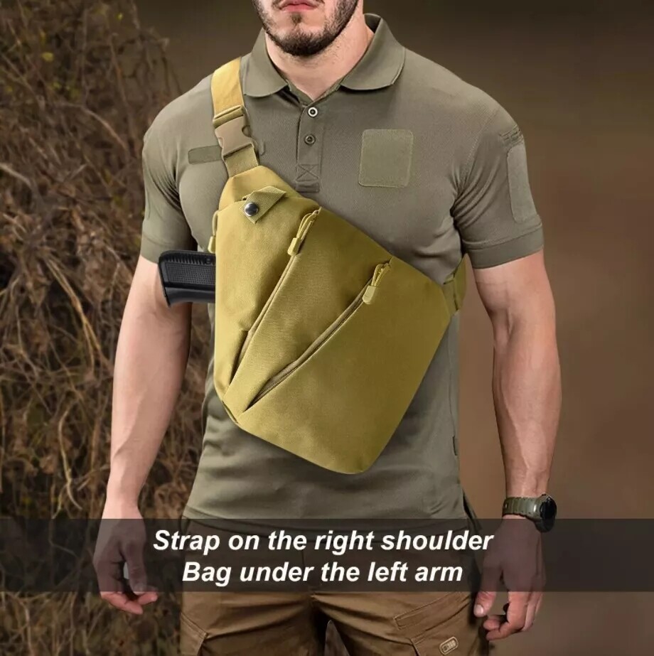 Tactical Shoulder Holster Concealed Carry Chest Pack Anti-theft Gun Bag ...