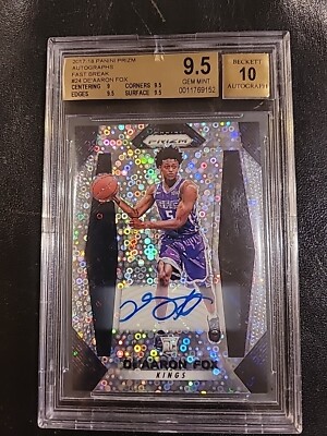 2017-18 Prizm De'Aaron Fox Fast Break RC Auto #24 BGS 9.5 Auto 10 | eBay