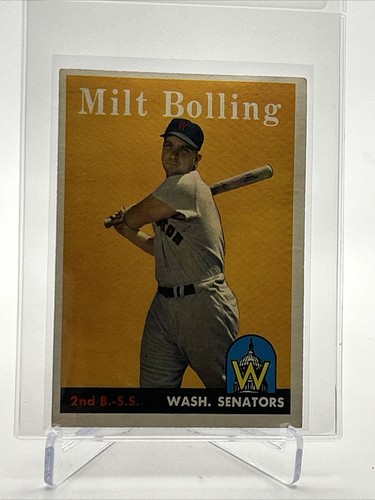 1958 Topps Milt Bolling Baseball Card #188 VG Quality FREE SHIPPING | eBay