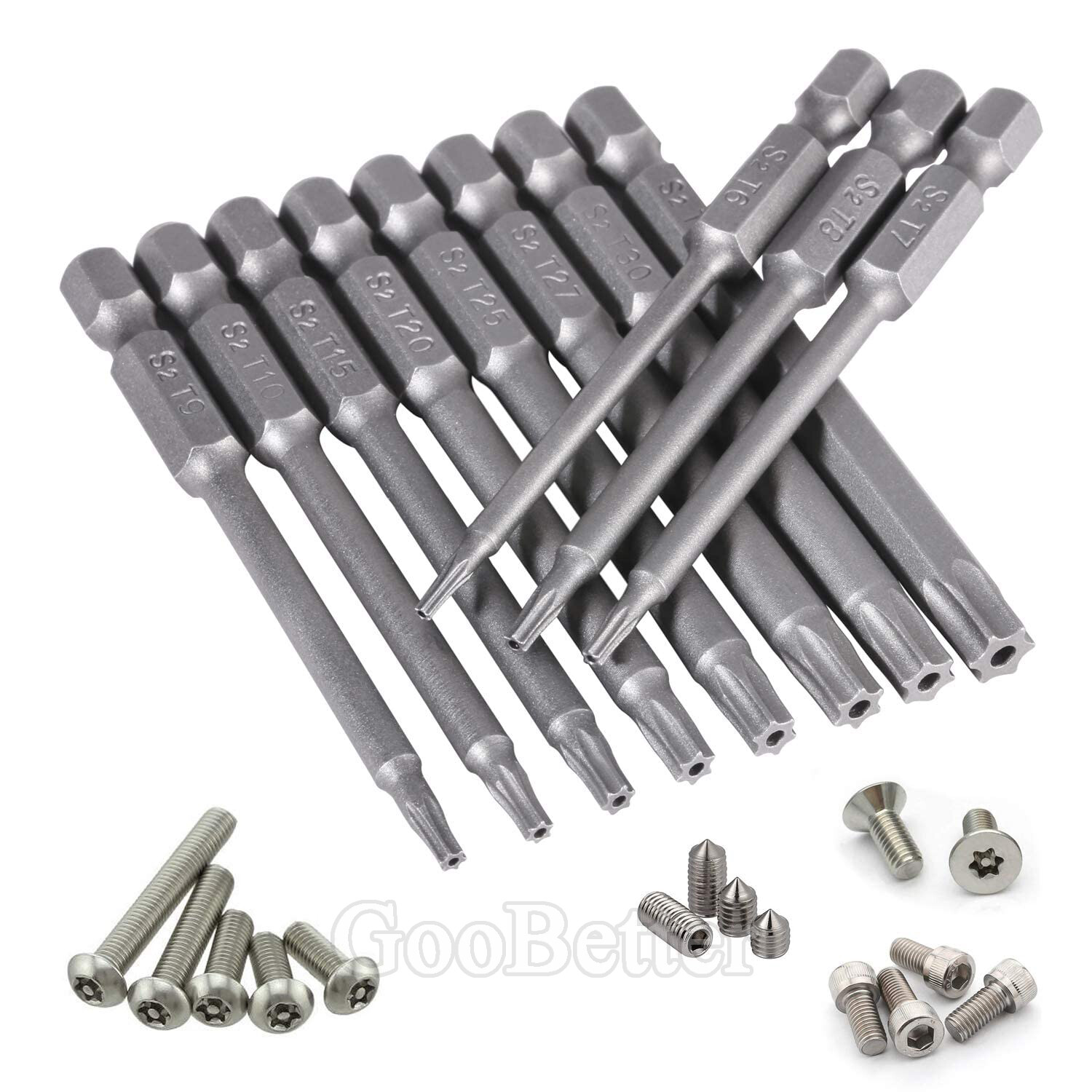 11x Torx Bit Set T6-T40 100mm Lang Magnetisch mit Stirnloch Schraubendreher Satz | eBay.de