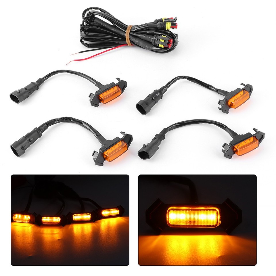 Yellow Lens Yellow Light 4pcs 12V Car LED Grille Light High Brightness ...