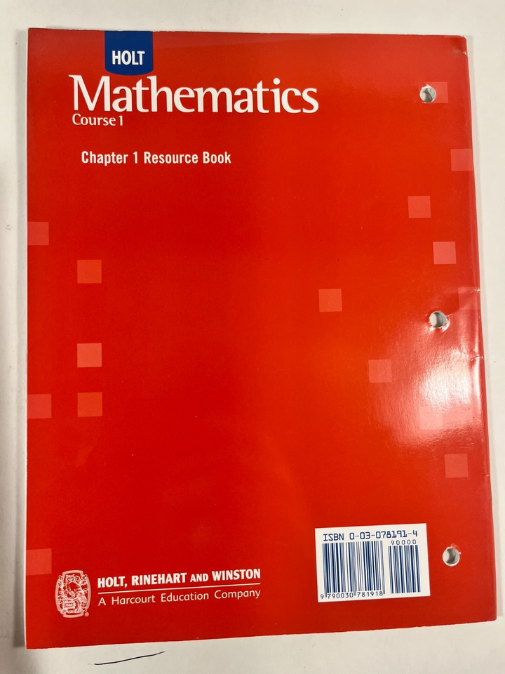 Holt Mathematics Course 1 Teacher/Student 25 Piece Bundle 2007 Used ...