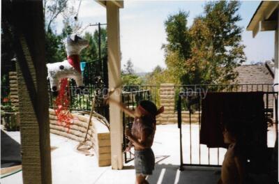 Pinata Girl FOUND PHOTO Color FREE SHIPPING Original Snapshot VINTAGE ...