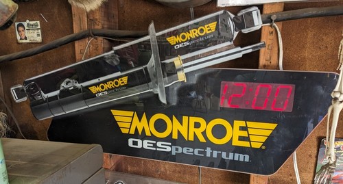 Vintage Monroe Shock Light Up Sign w/ Digital Clock RARE Advertising | eBay