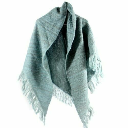 New DEMDACO Triangle Wrap Knit Fringe Shawl Large Teal Free Shipping | eBay