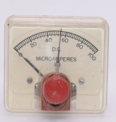 VINTAGE STEAMPUNK PANEL METER -0 - 100 MICROAMPERES DC WITH LIMIT SET ...