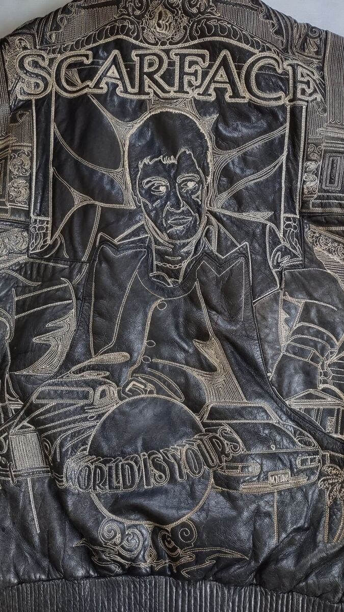 VINTAGE SCARFACE CLOTHING CO. AUTHENTIC MOVIE LEATHER JACKET VINTAGE SCARFACE CLOTHING CO. AUTHENTIC MOVIE LEATHER JACKET