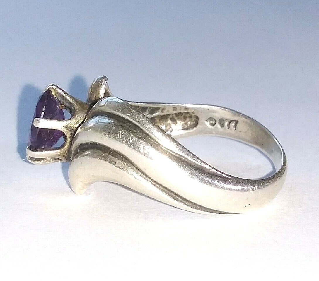 ! Beautiful Vintage TED OTT Sterling Silver & Amethys… - Gem