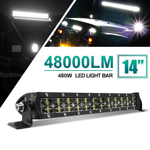 Barre lumineuse LED 14" double rangée spot d'inondation hors route ...