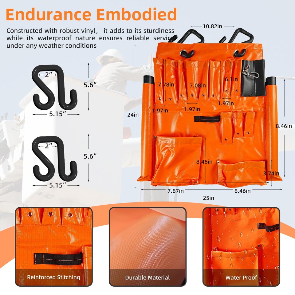 Lineman Tool Board Aerial Apron w/Magnet Bucket Truck Tools Organizer ...