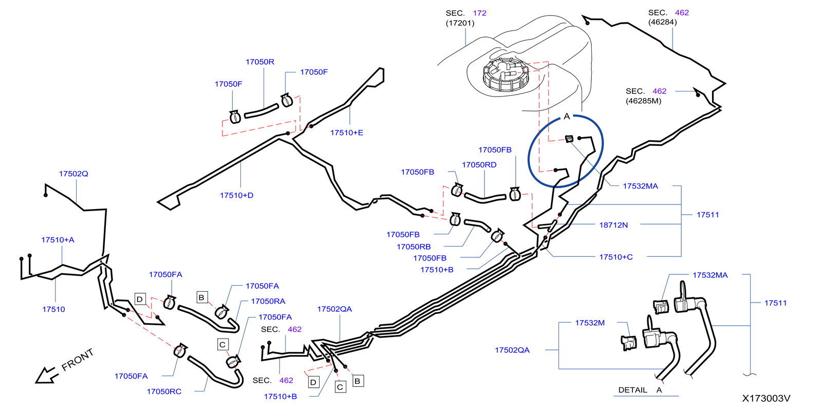 Genuine Nissan Hose Fuel 175554JA6A / 17555-4ja6a OEM for sale online ...