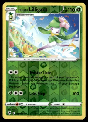 Hisuain Lilligant #016/189 Reverse Holo 2022 Pokemon Astral Radiance LP ...