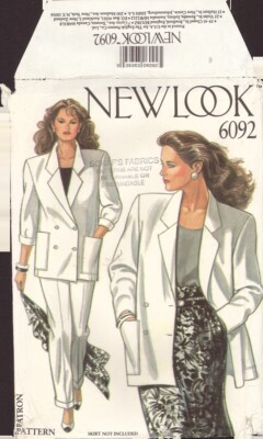 New Look 6092 Sewing Pattern, Jacket, Trousers, Size 8-18, Uncut ...