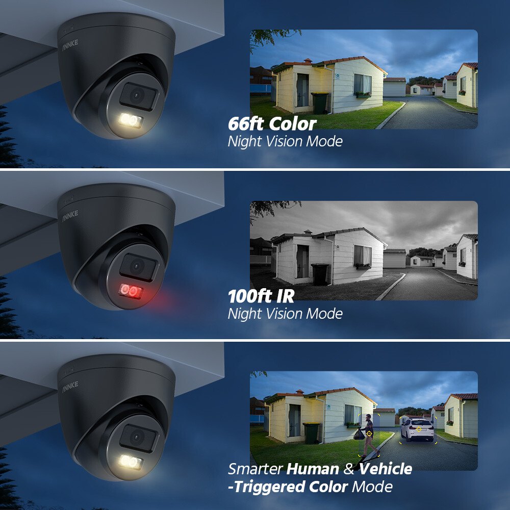 ANNKE 3K Color POE Security IP Camera 5MP Audio In For NVR CCTV System ...