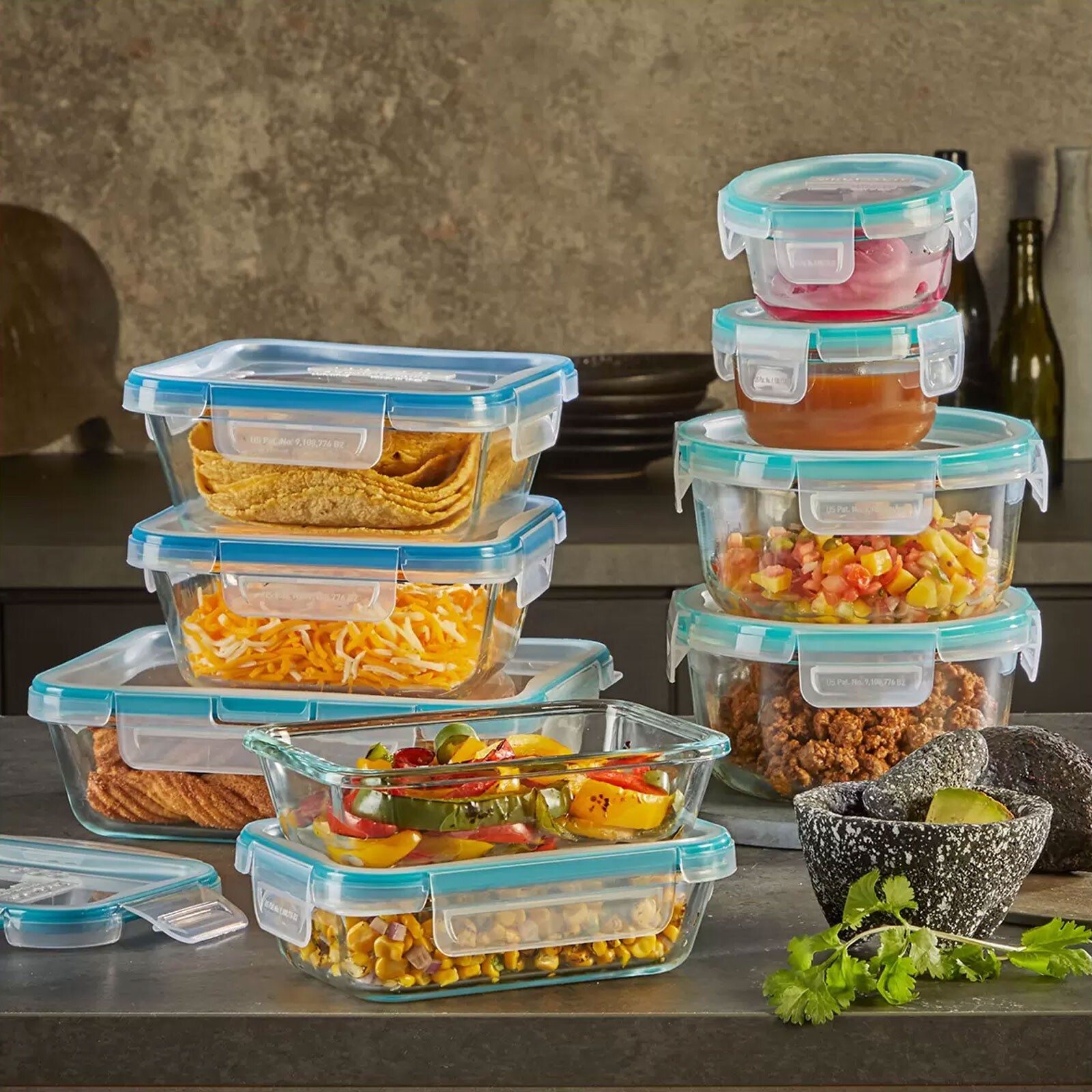 Snapware Pyrex Glass Container 18 Piece Set BPA Free Food Storage ...