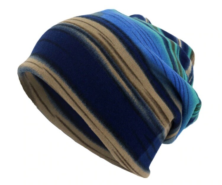 Beanie Hat Headwear Stripe Cap Stretch Super Soft Cotton Feel Hat | eBay UK