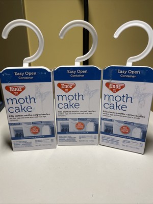 Enoz Moth Cake - 3 Pack (1) Kills Clothes Moths, Carpet Beetles, and ...
