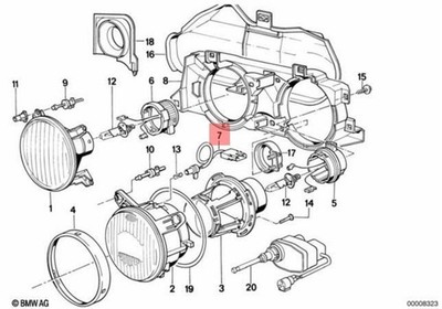 Genuine BMW E24 E32 E34 Coupe Sedan Wagon Bulb Socket OEM 63121378334 ...