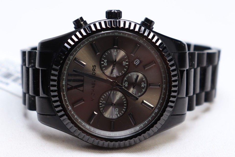 Michael Kors MK9154 Men's Lexington Oversized Black Stainless Watch ...