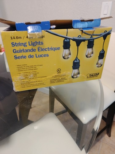 Feit Electric String 24-Lights Weatherproof Commercial Grade 48FT ...
