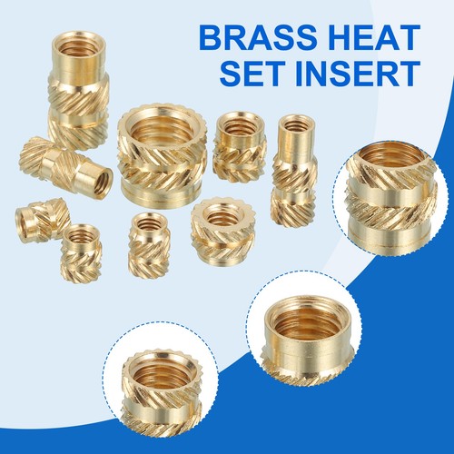 46 Pcs Threaded Inserts, M3 Brass Heat Set Insert for Plastic, M3x5x4 ...