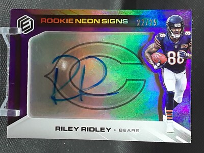 RILEY RIDLEY 2019 ELEMENTS NEON PURPLE AUTO #22/25 BEARS GEORGIA ...