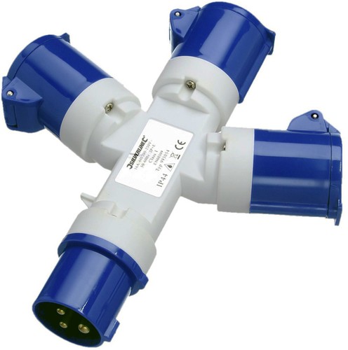 3 Way 16A Splitter 240V Mains Electric Plug Socket Adaptor Connector CE ...